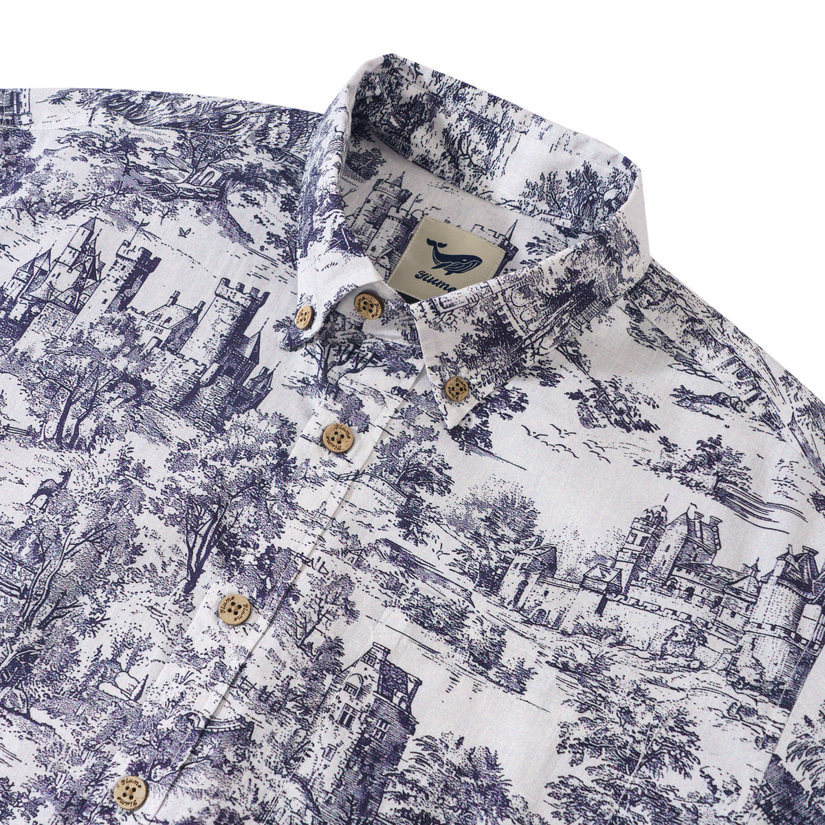 Men's Toile Shirt Landscape Hawaiian Shirt Resort Wear Shirt Short ...