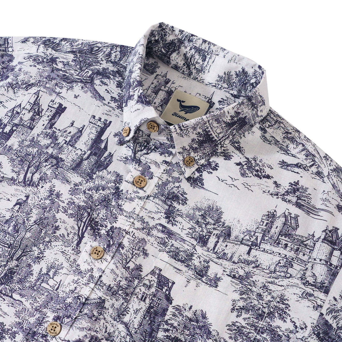 Men's Toile de Jouy Toile Shirt Landscape Hawaiian Shirt Resort Wear S ...