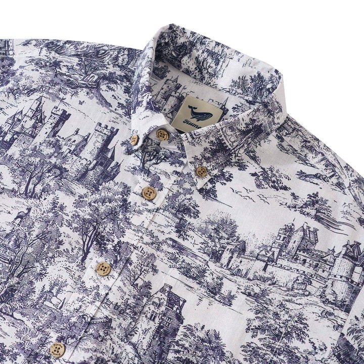 Men's Toile de Jouy Toile Shirt Landscape Hawaiian Shirt Resort Wear S ...