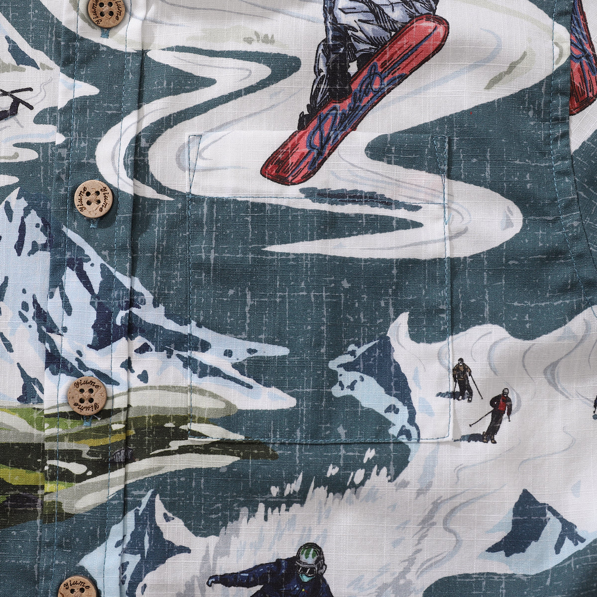 Children's Hawaiian Shirt Extreme Sports Series 2: Mountain Skiing Pri ...