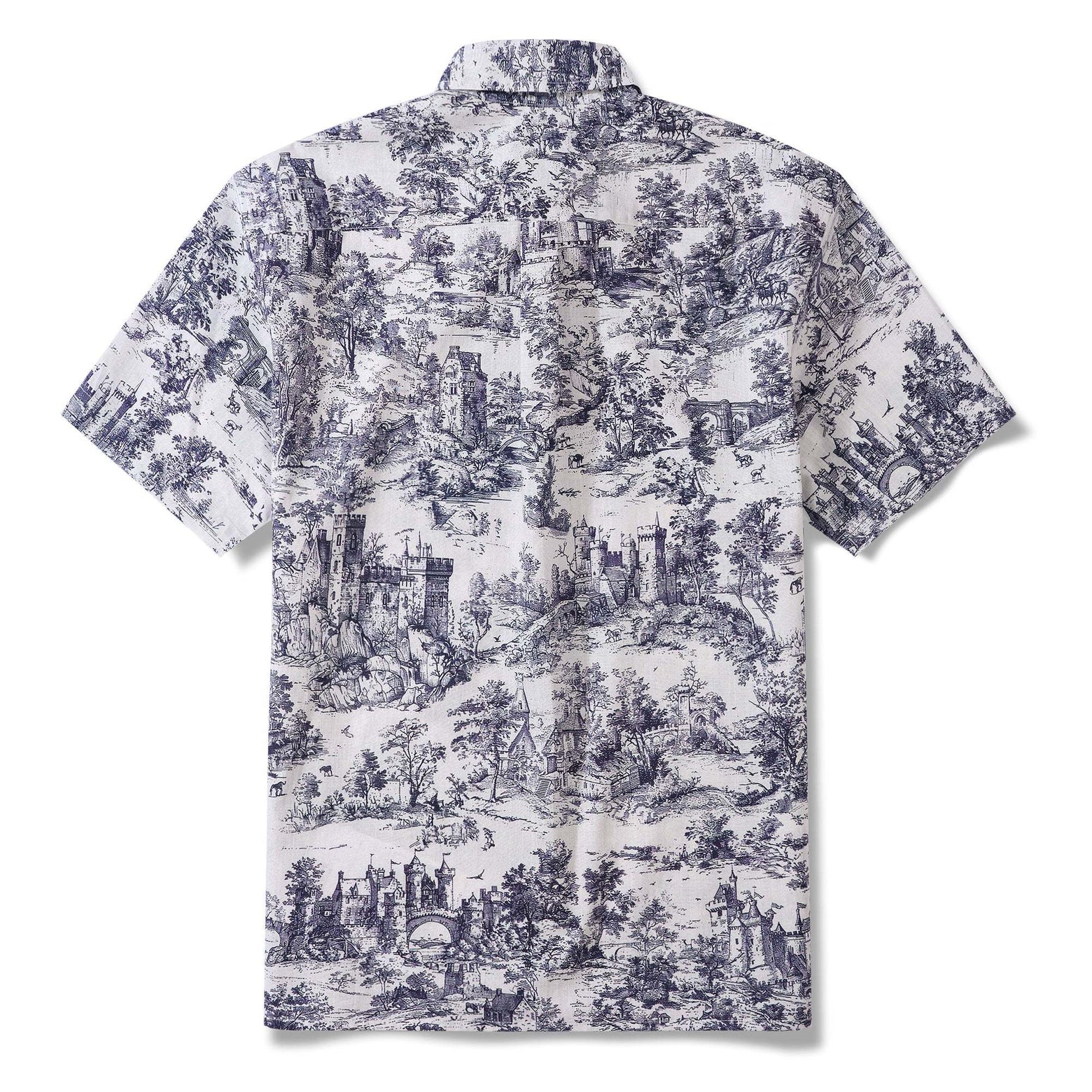 Men's Toile de Jouy Toile Shirt Landscape Hawaiian Shirt Resort Wear S ...