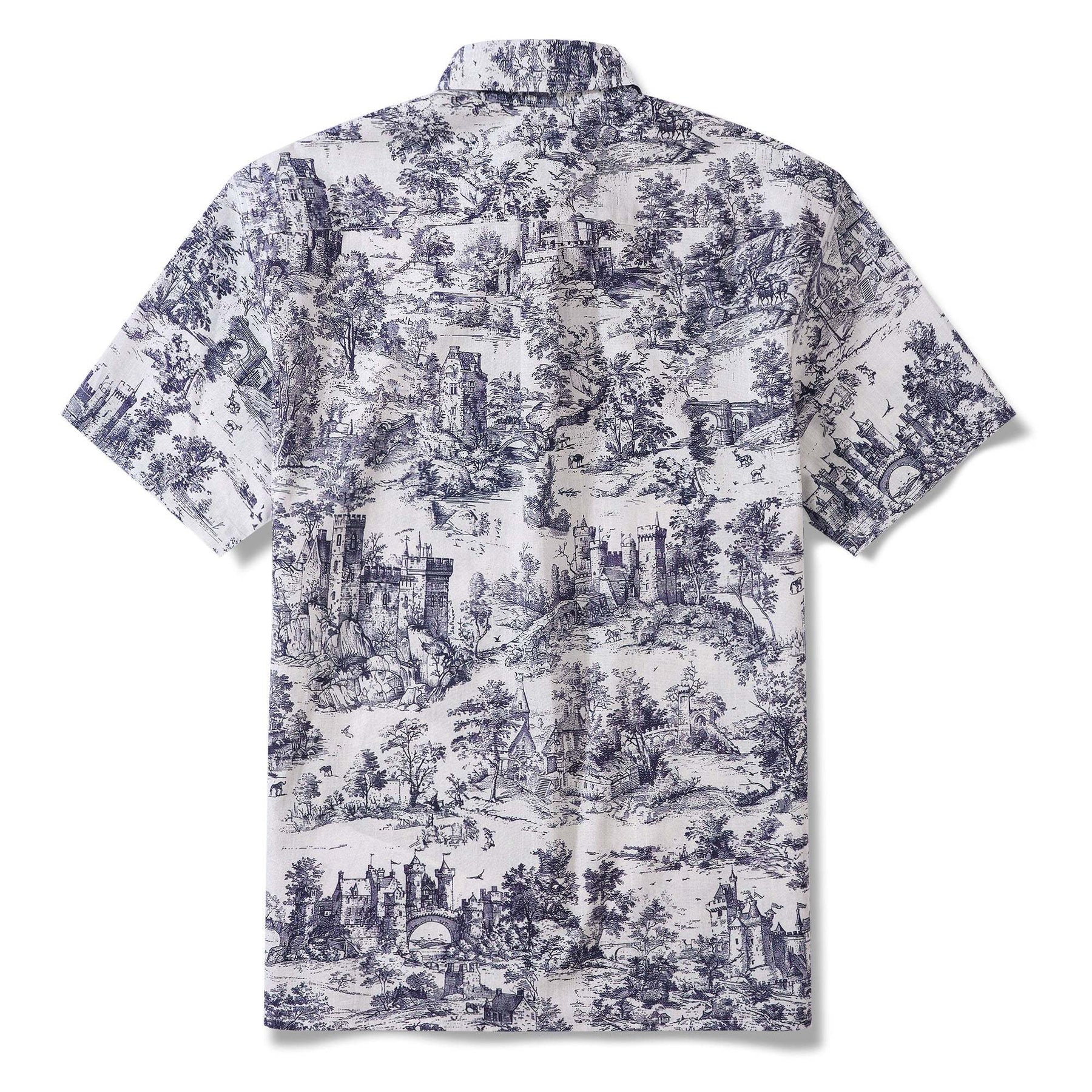 Men's Toile de Jouy Toile Shirt Landscape Hawaiian Shirt Resort Wear S ...