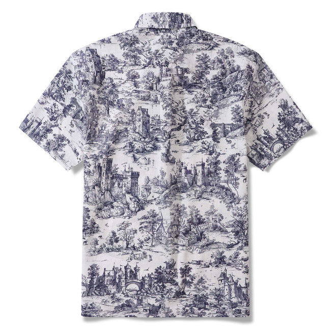 Men's Toile de Jouy Toile Shirt Landscape Hawaiian Shirt Resort Wear S ...