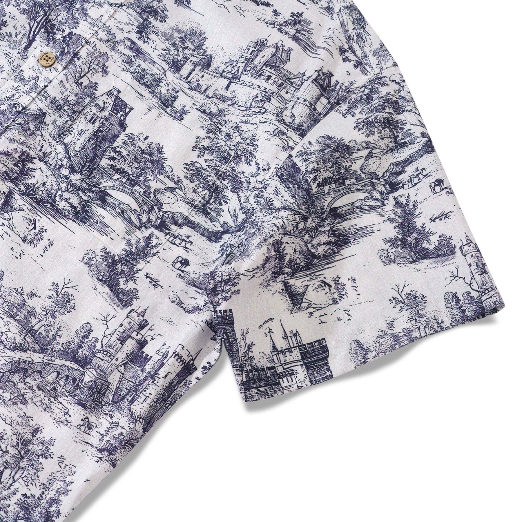 Men's Toile de Jouy Toile Shirt Landscape Hawaiian Shirt Resort Wear S ...