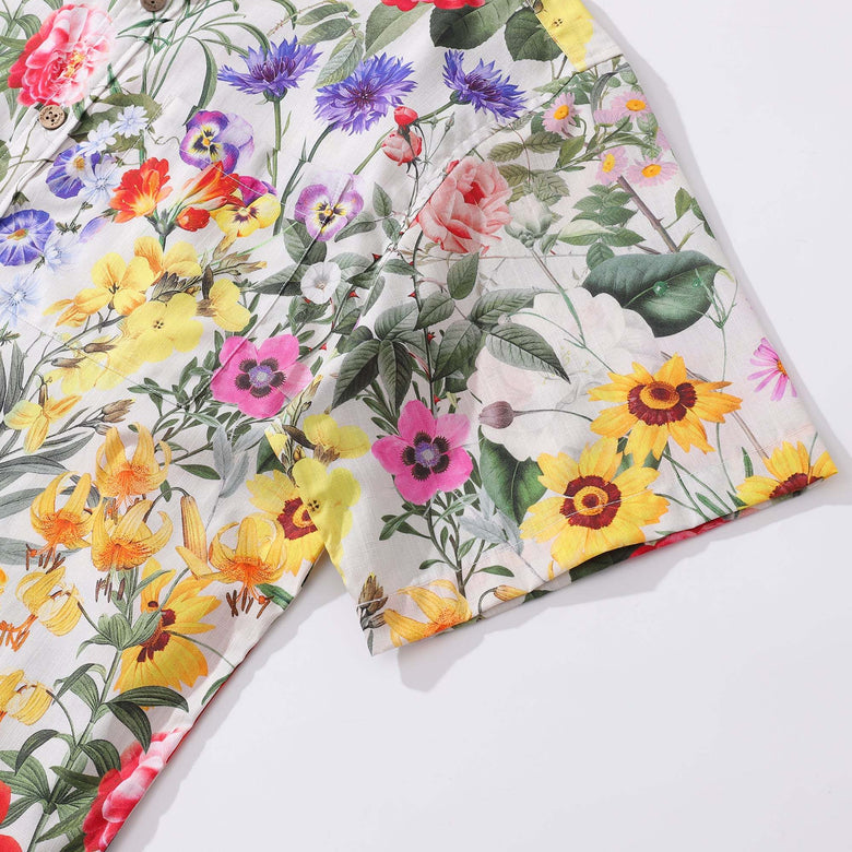 Floral Hawaiian Shirt For Men Colorful Button-down Shirt Short Sleeve ...