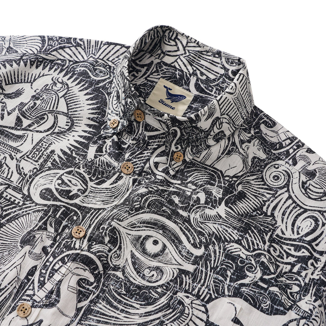 Ancient Egyptian Mythology Men's Hawaiian Shirt | 100% Cotton Button ...